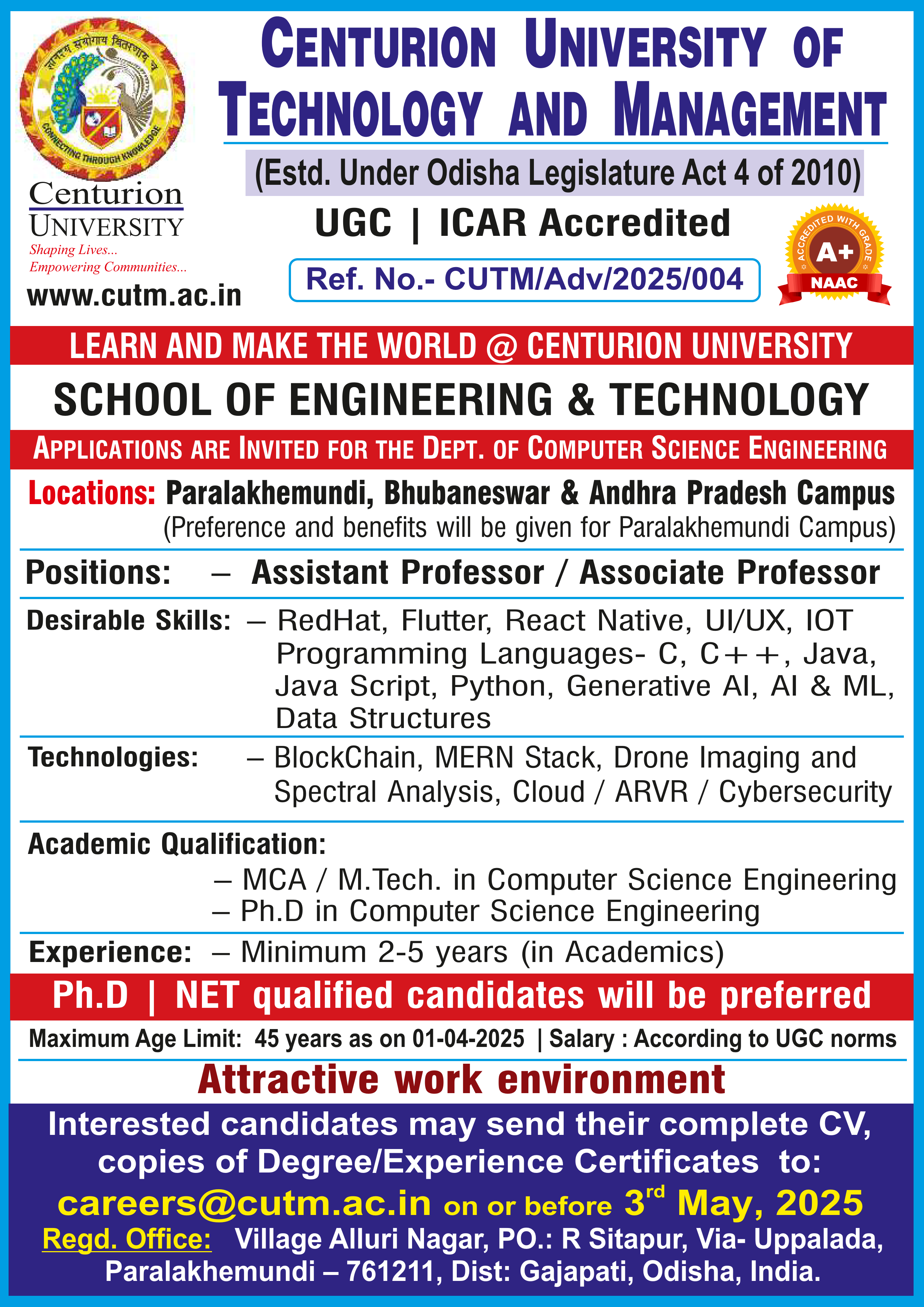 Career - Centurion University